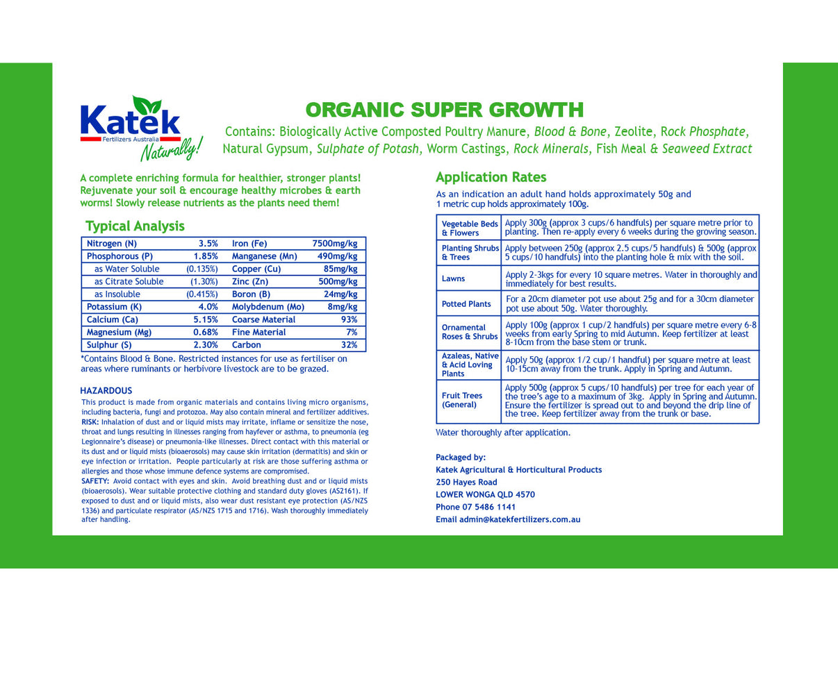 Super Growth Bag 25kg – Burrum Landscape Supplies