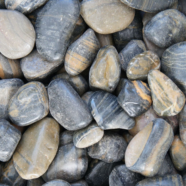 Tiger Stripe Polished Pebbles 30-50mm — Decorative Pebble... – Burrum ...